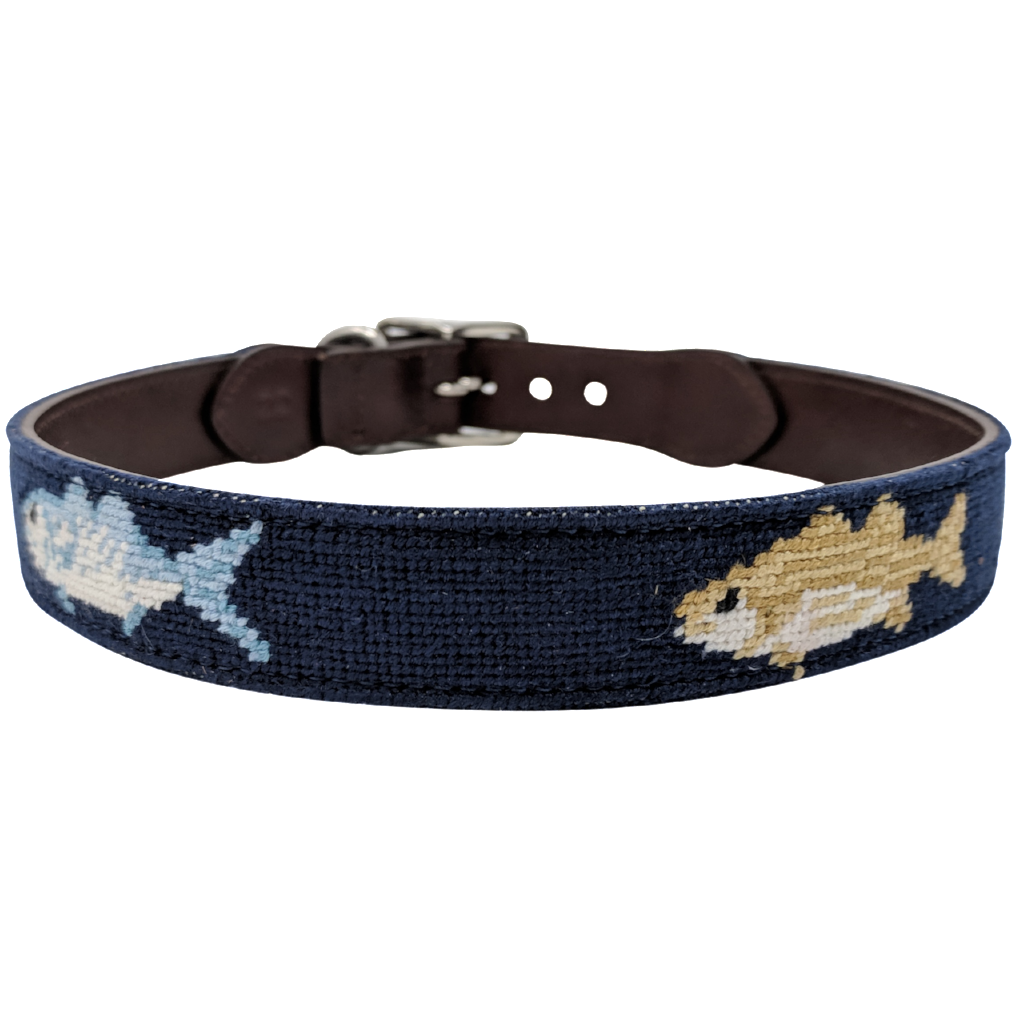 Fish Needlepoint Dog Collar – Nauticollar
